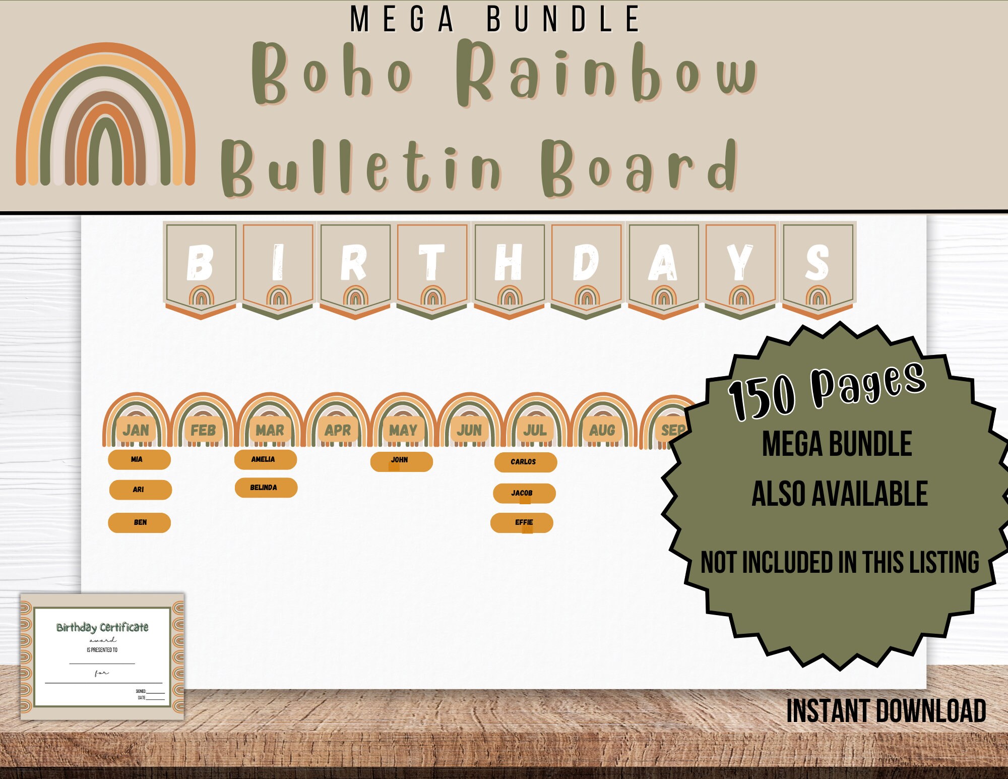 Boho Rainbow Alphabet Posters Classroom Decor Educational - Etsy