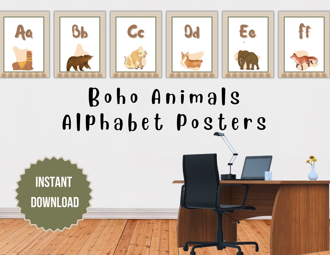 Boho Rainbow Alphabet Posters Classroom Decor Educational - Etsy