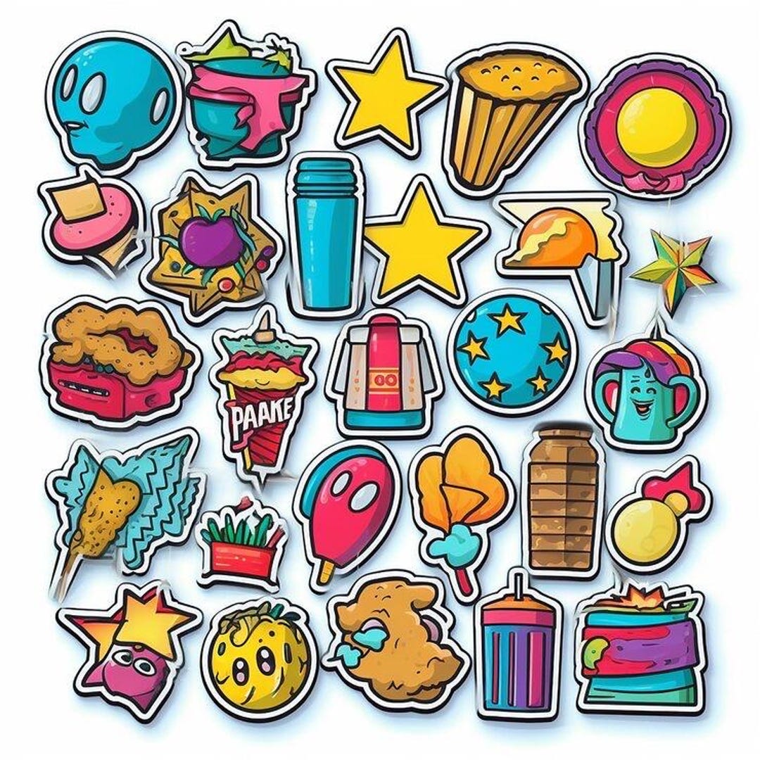World of Fun, Stars, Objects & Globe Digital Stickers Pack - Etsy