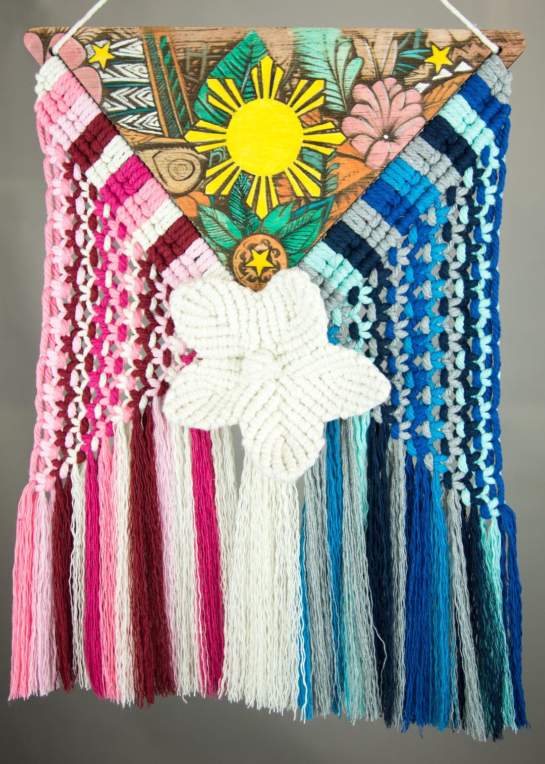 Handmade Filipino Triangle Sun Macrame. Laser Engraved Tribal and ...