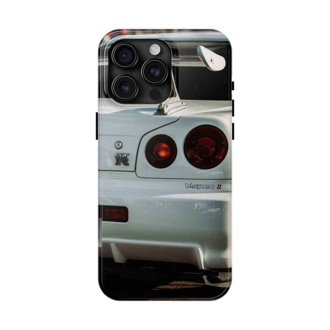 Nissan GTR iPhone Case, White R34 Gt-r Skyline Car Phone Case, Nissan ...