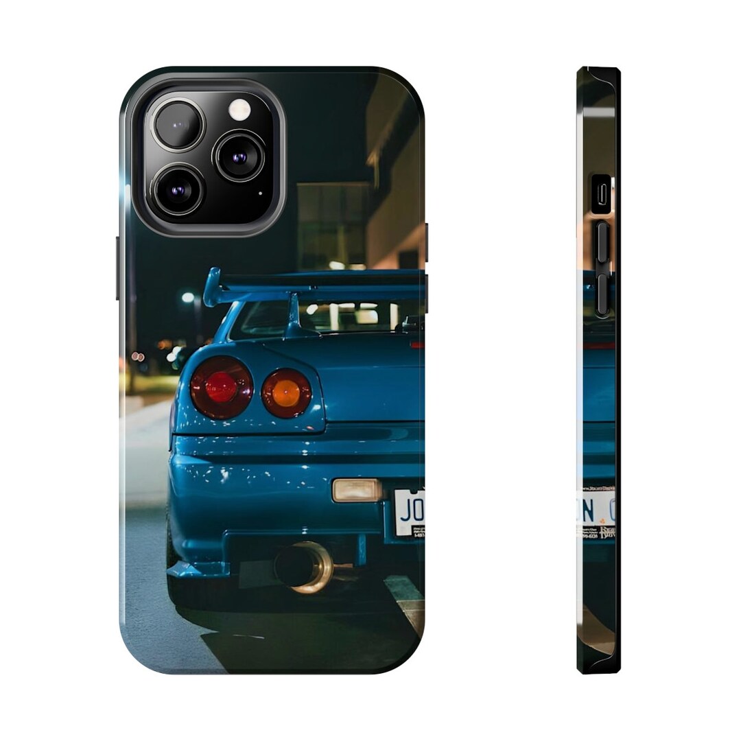 Nissan GTR iPhone Case, Blue R34 Gt-r Skyline Car Phone Case, Nissan ...