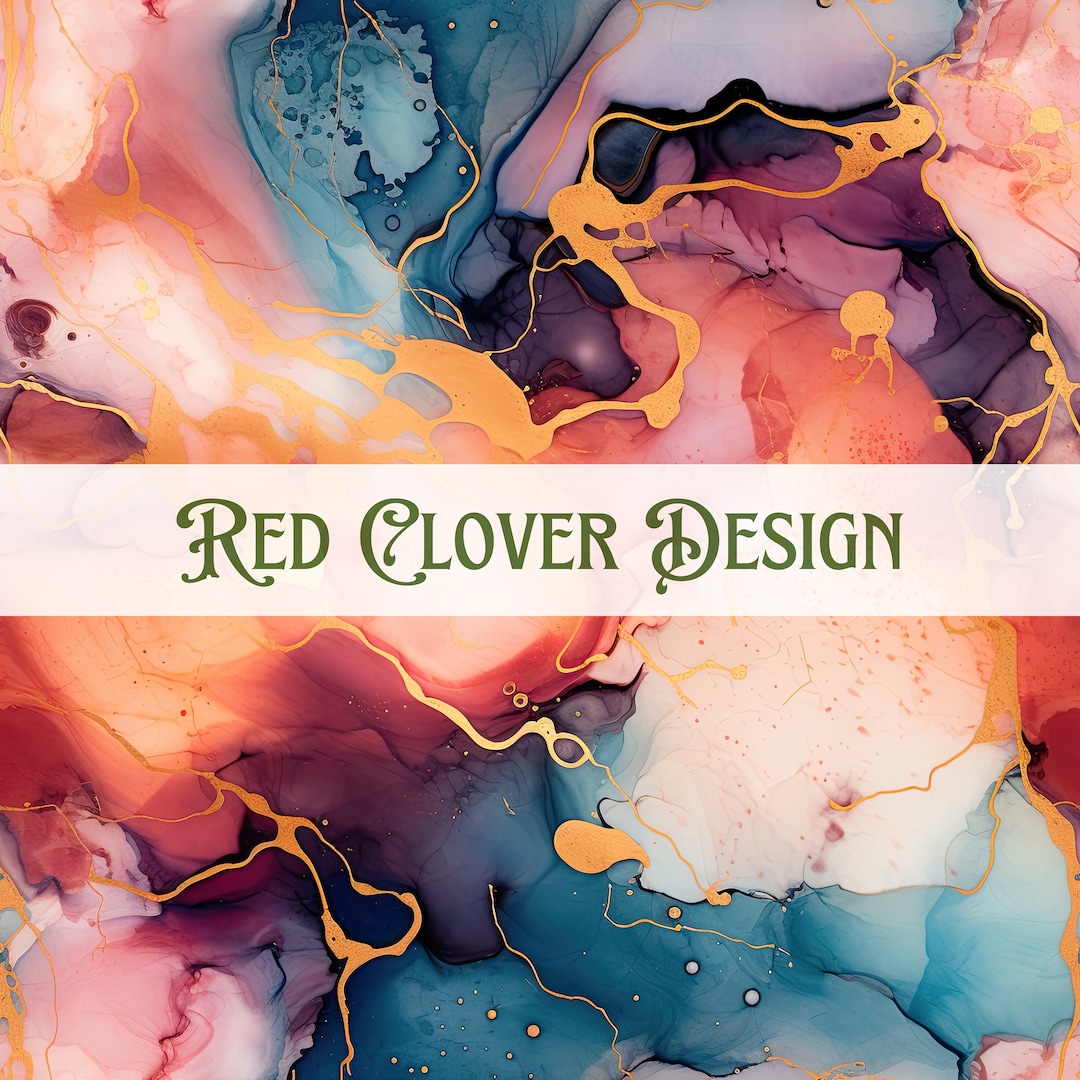 Blue Purple Orange Alcohol Ink Seamless Pattern, Watercolor Seamless ...