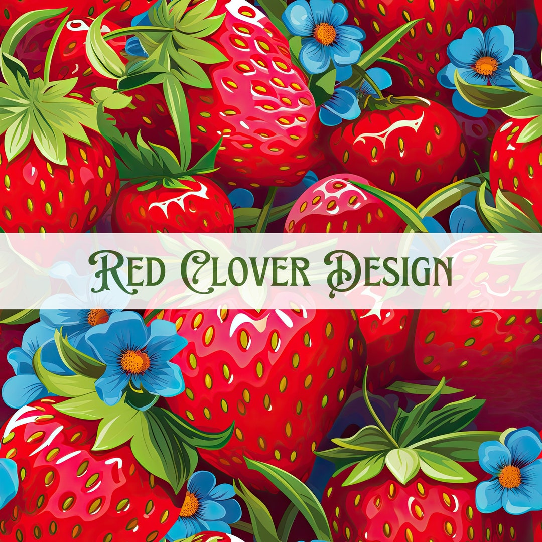 Strawberry Seamless Pattern, Floral Seamless Pattern, Summer Seamless ...