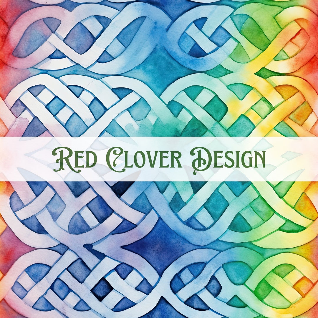Rainbow Celtic Knot Seamless Pattern, Celtic Seamless Pattern, Gaelic ...
