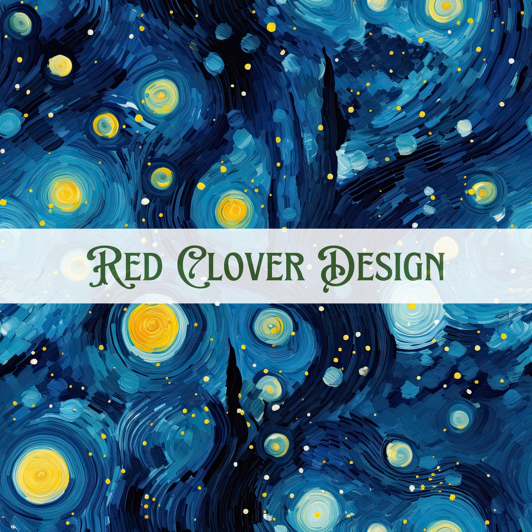 Starry Night Stars Seamless Pattern, Stars Seamless Pattern, Van Gogh ...