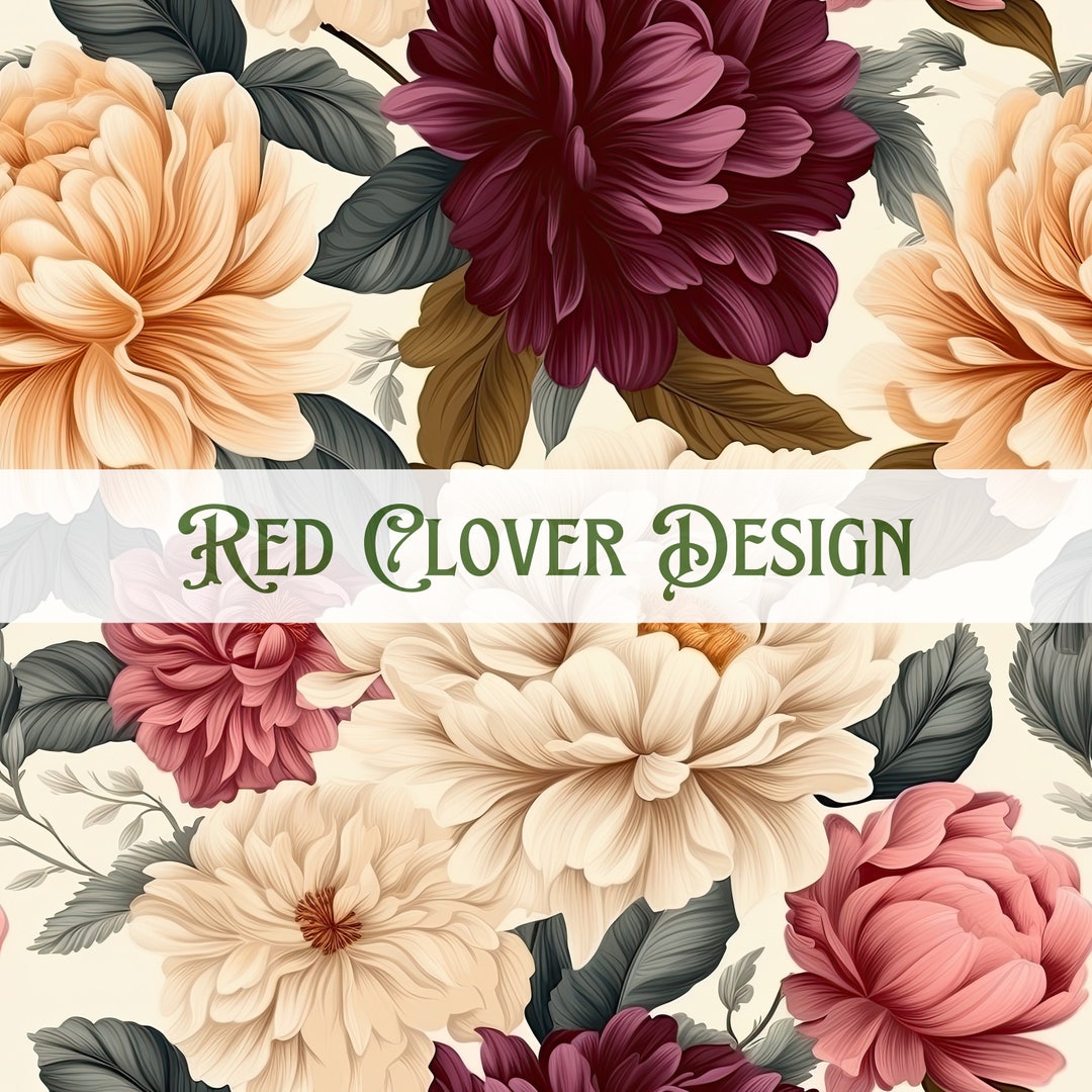 Autumn Floral Seamless Pattern, Floral Seamless Pattern, Fall Seamless ...