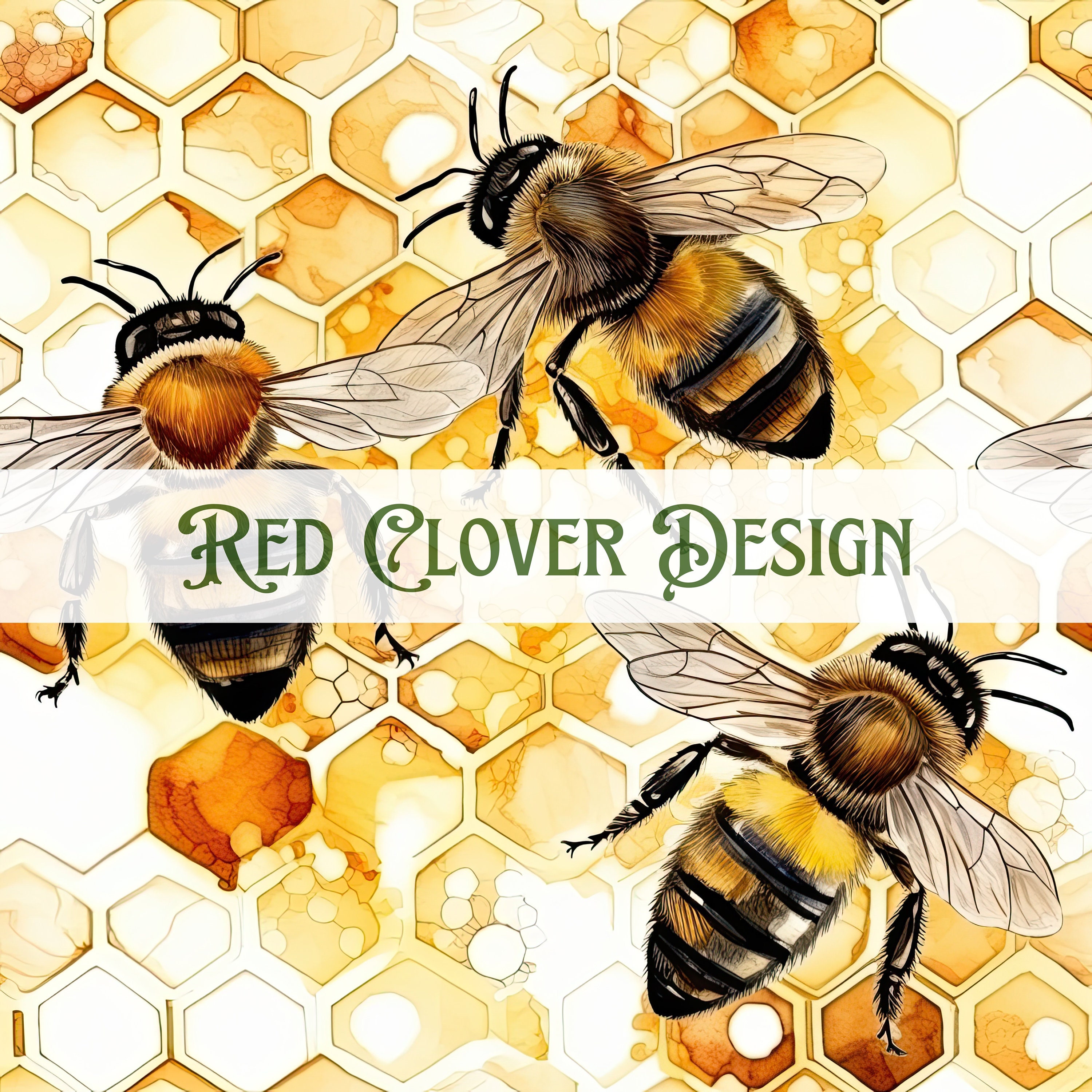 Honey Bees Seamless Pattern, Bees Seamless Pattern, Fall Seamless ...