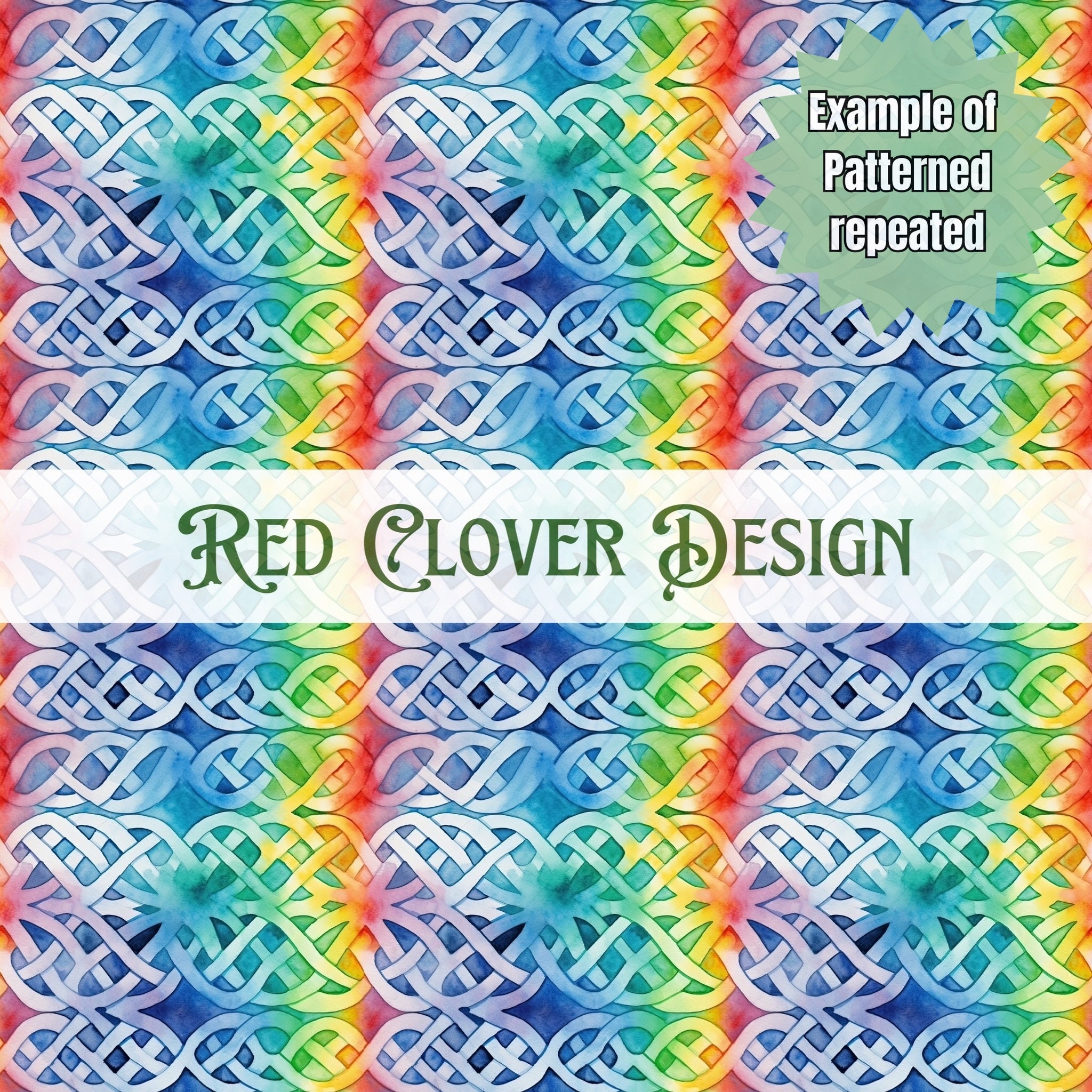 Rainbow Celtic Knot Seamless Pattern, Celtic Seamless Pattern, Gaelic ...
