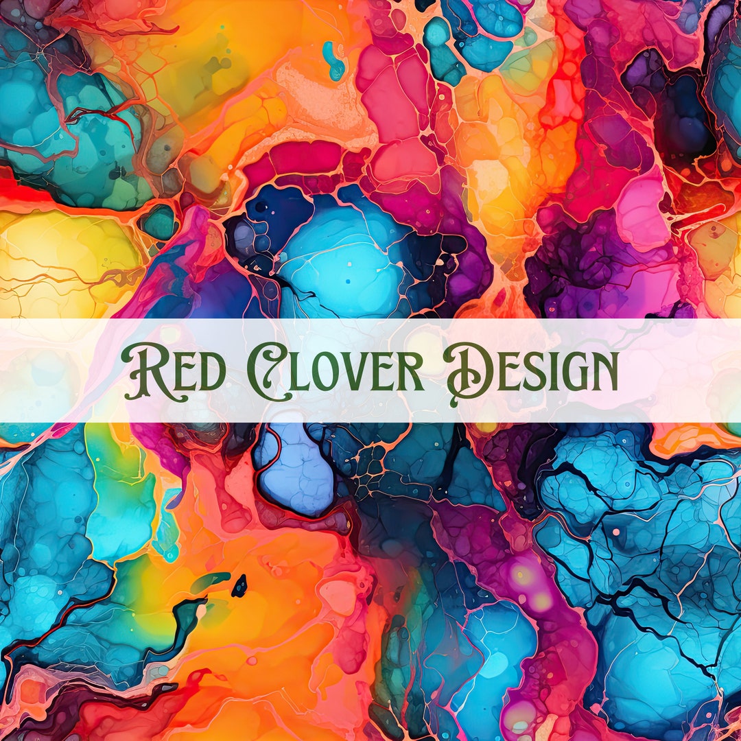Yellow Blue Pink Alcohol Ink Seamless Pattern, Watercolor Seamless ...