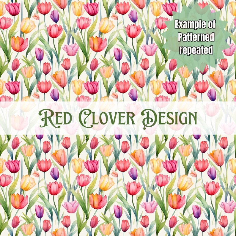 Watercolor Tulips Floral Seamless Pattern, Floral Seamless Pattern, Spring Seamless, Pattern for ...