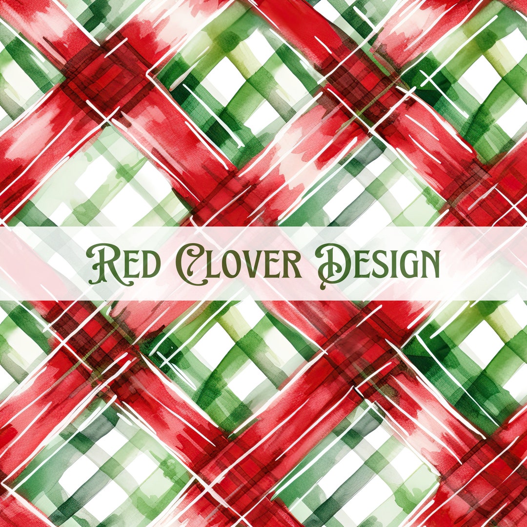 Red and Green Plaid Seamless Pattern, Watercolor Seamless Pattern ...