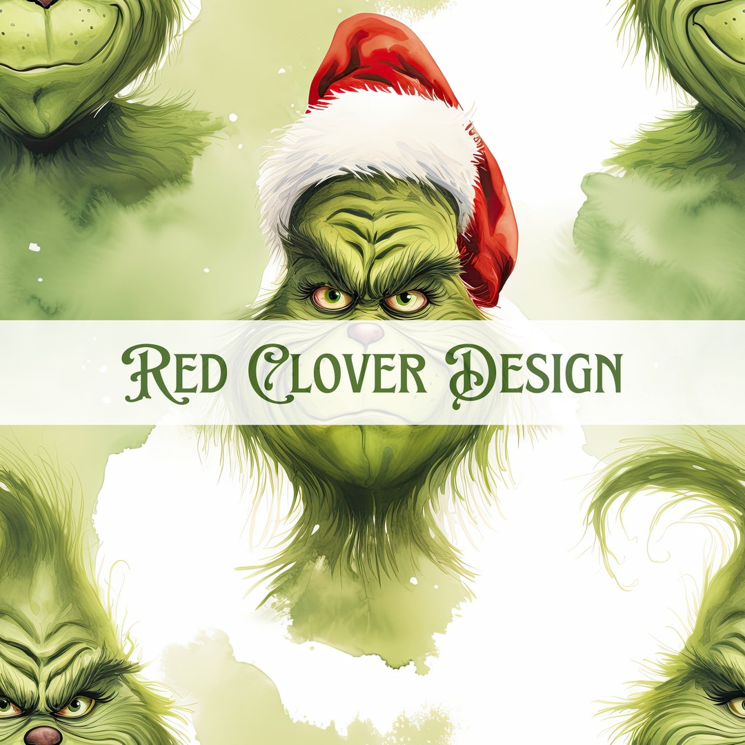 Grumpy Green Guy Seamless Pattern, Christmas Seamless Pattern, Green ...