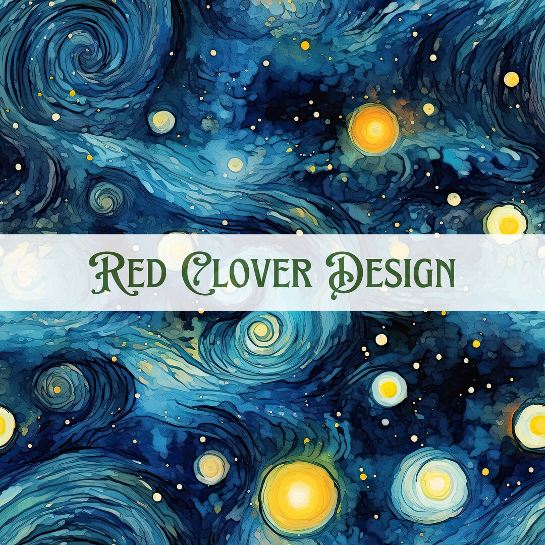 Starry Night Stars Seamless Pattern, Stars Seamless Pattern, Van Gogh ...