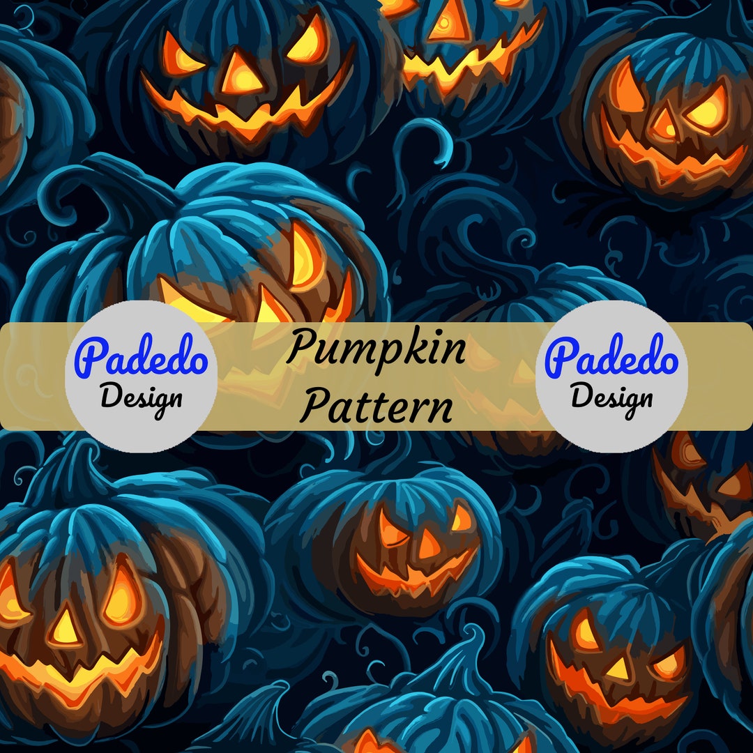 Pumpkin Pattern Scary Seamless Printable Pumpkin Digital Paper ...