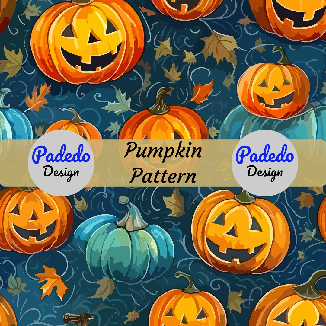 Pumpkin Pattern Seamless Printable Pumpkin Digital Paper Halloween ...