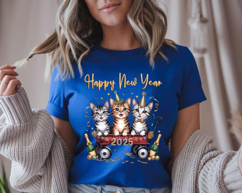 Festive Cats Squad New Year 2025 PNG File - Transparent Background ...