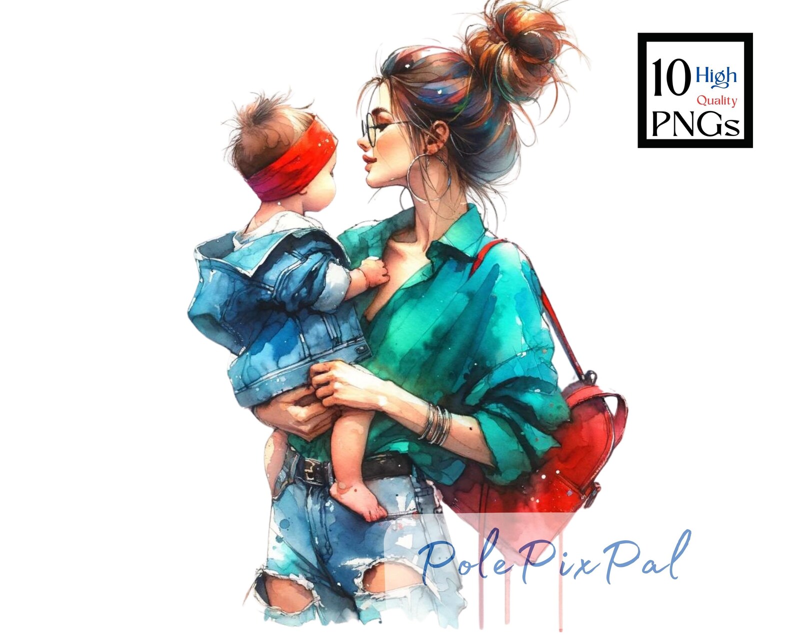 Whimsical Mother's Day Super Mom Baby Todler|10pngs, Junk Journals ...