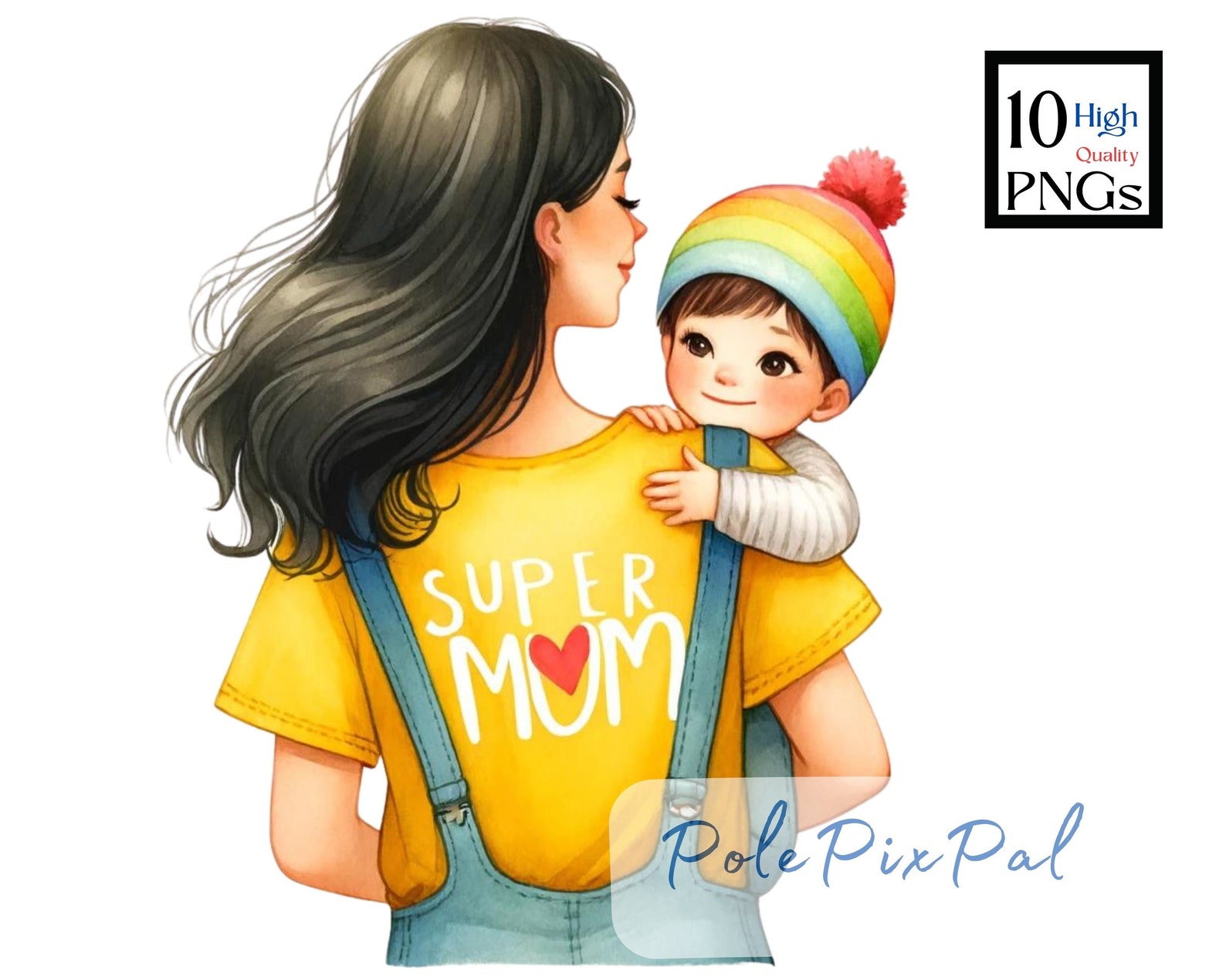 Whimsical Mother's Day Super Mom Baby Todler|10pngs, Junk Journals ...