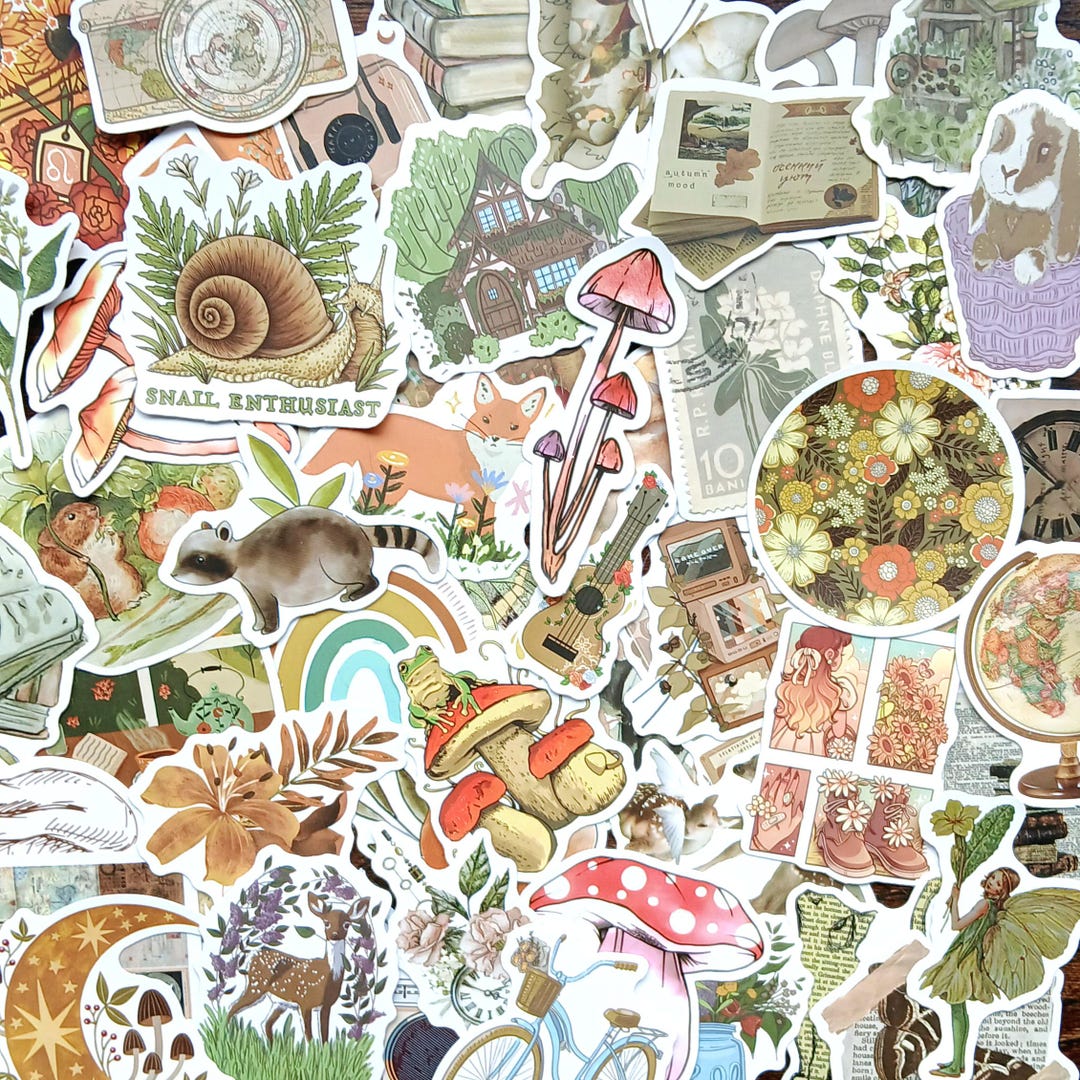 20 Cottagecore Stickers. Country Cottage Sticker Pack With Animals ...