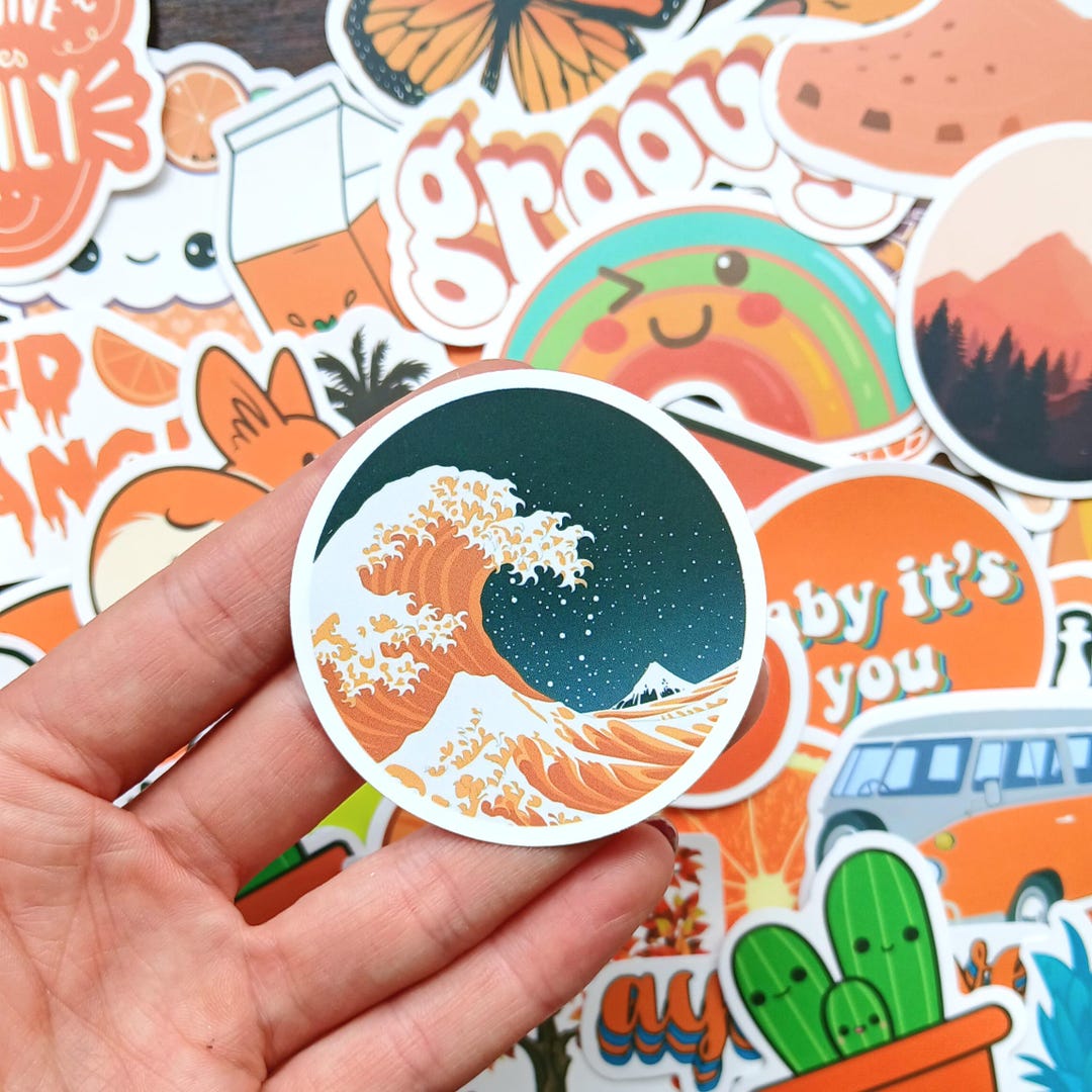 20 Orange Summer Stickers. Vacay Vibes Sticker Pack for Crafting ...