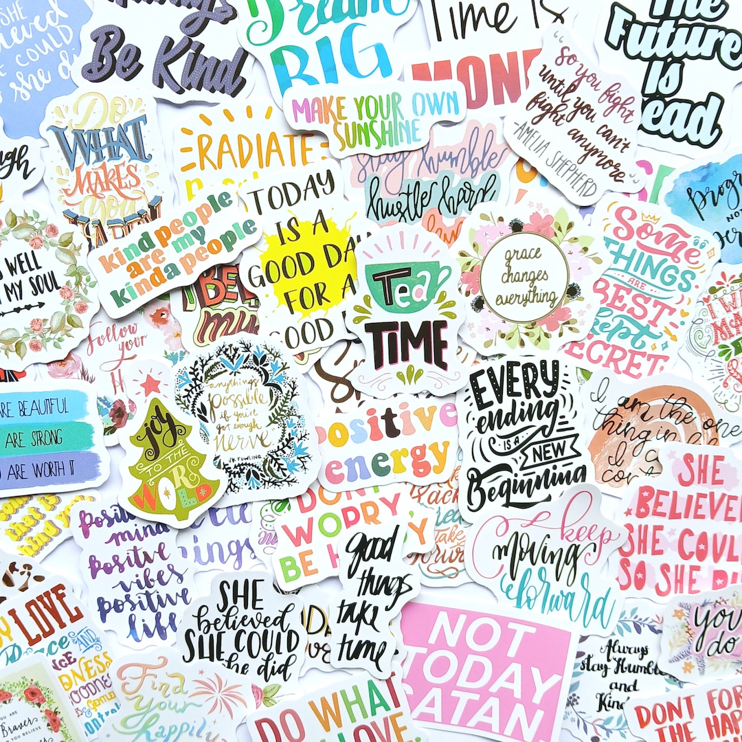 20 Positive Vibes Stickers. Text Memes, Wording for Planners, Bujo ...