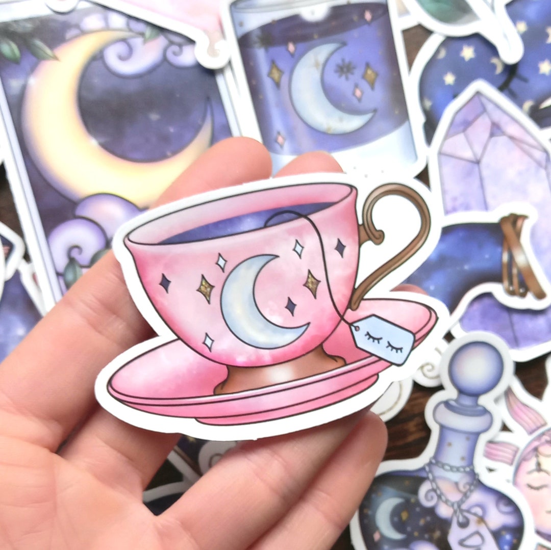 20 Large Bedtime Stickers, Purple Sleepy Theme Sticker Set. Book ...