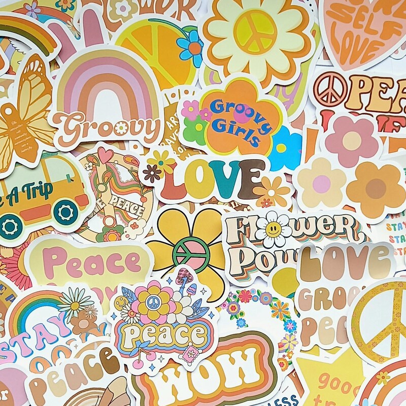 Hippie Stickers - Etsy