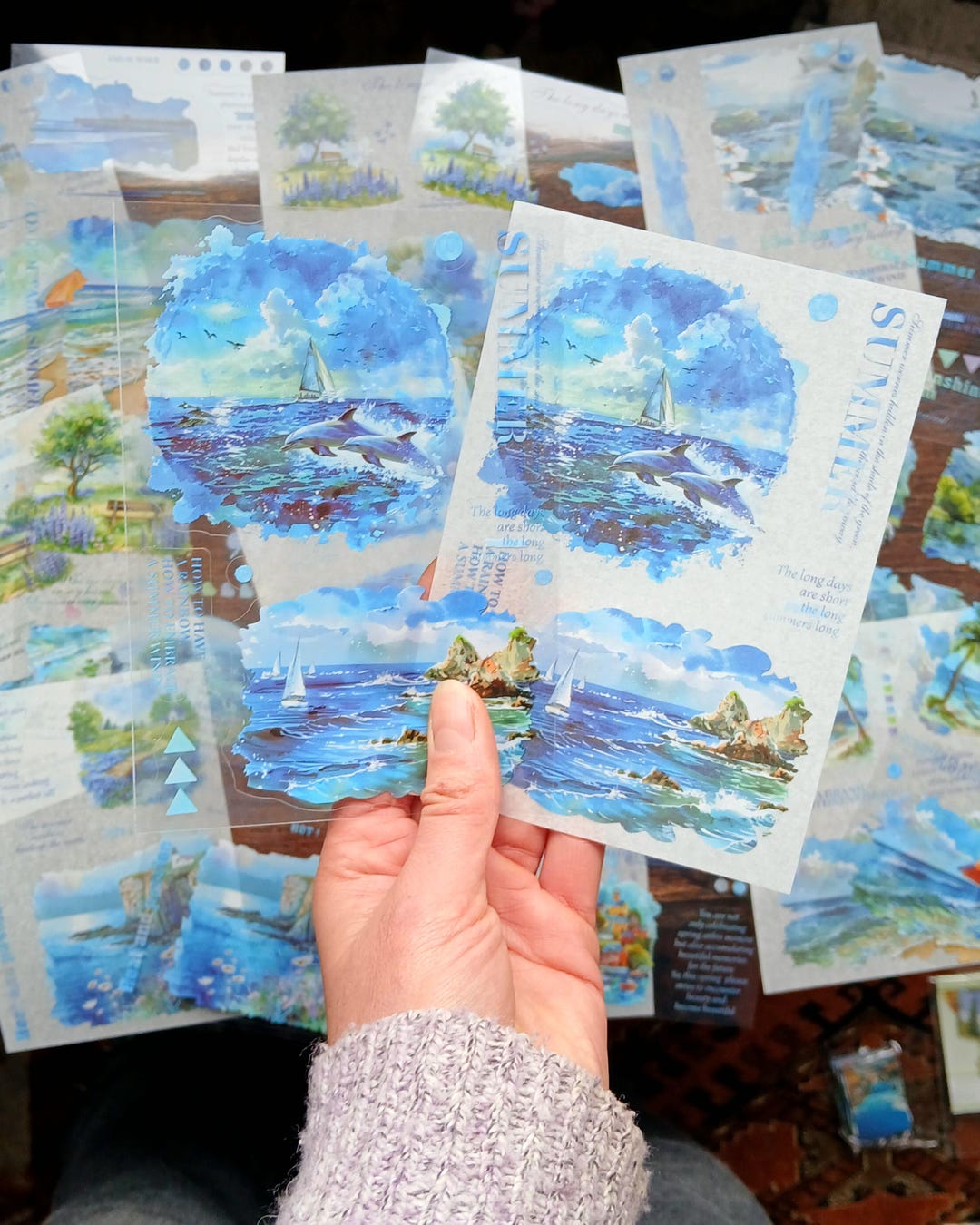 10 Sheets Summer Days Stickers. Beaches, Sea, Boats Coastlines Sticker ...