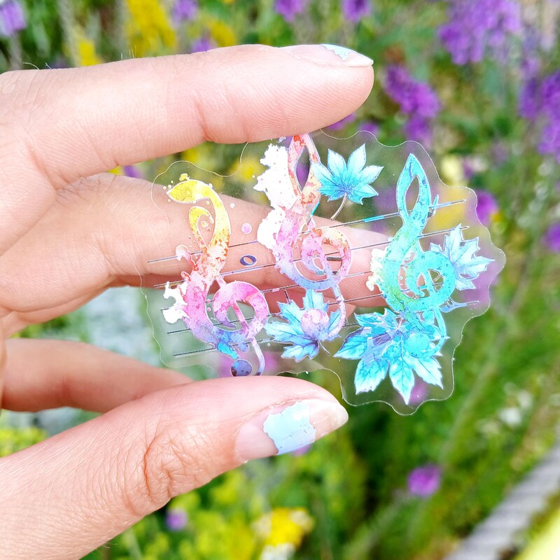 Music Stickers Hologram - Etsy UK