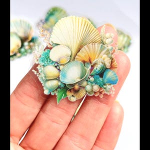 10 Shell & Pearl Stickers. Mermaid Ocean Style Clear Stickers With ...