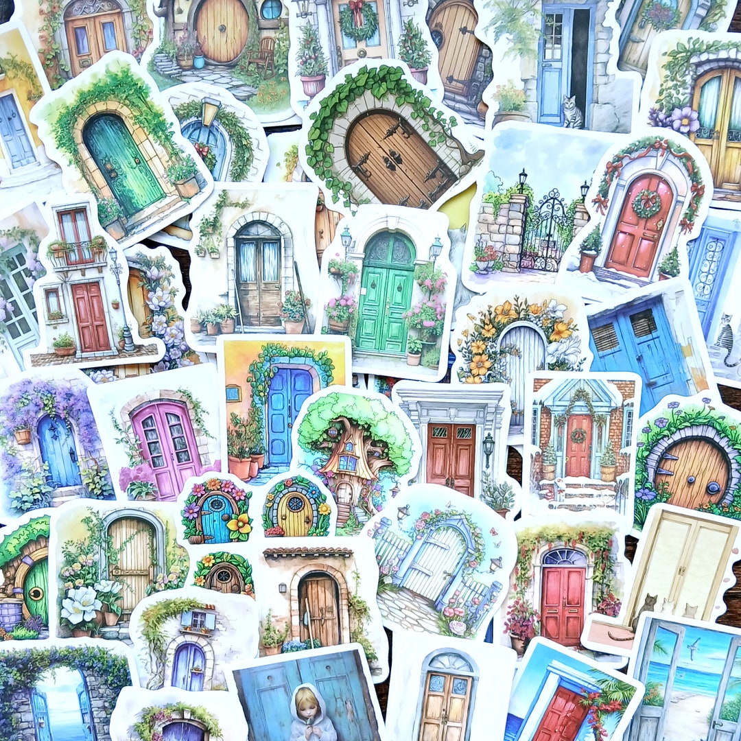 20 Door Stickers. Doorways and Gates With Flowers Sticker Pack for Bujo ...