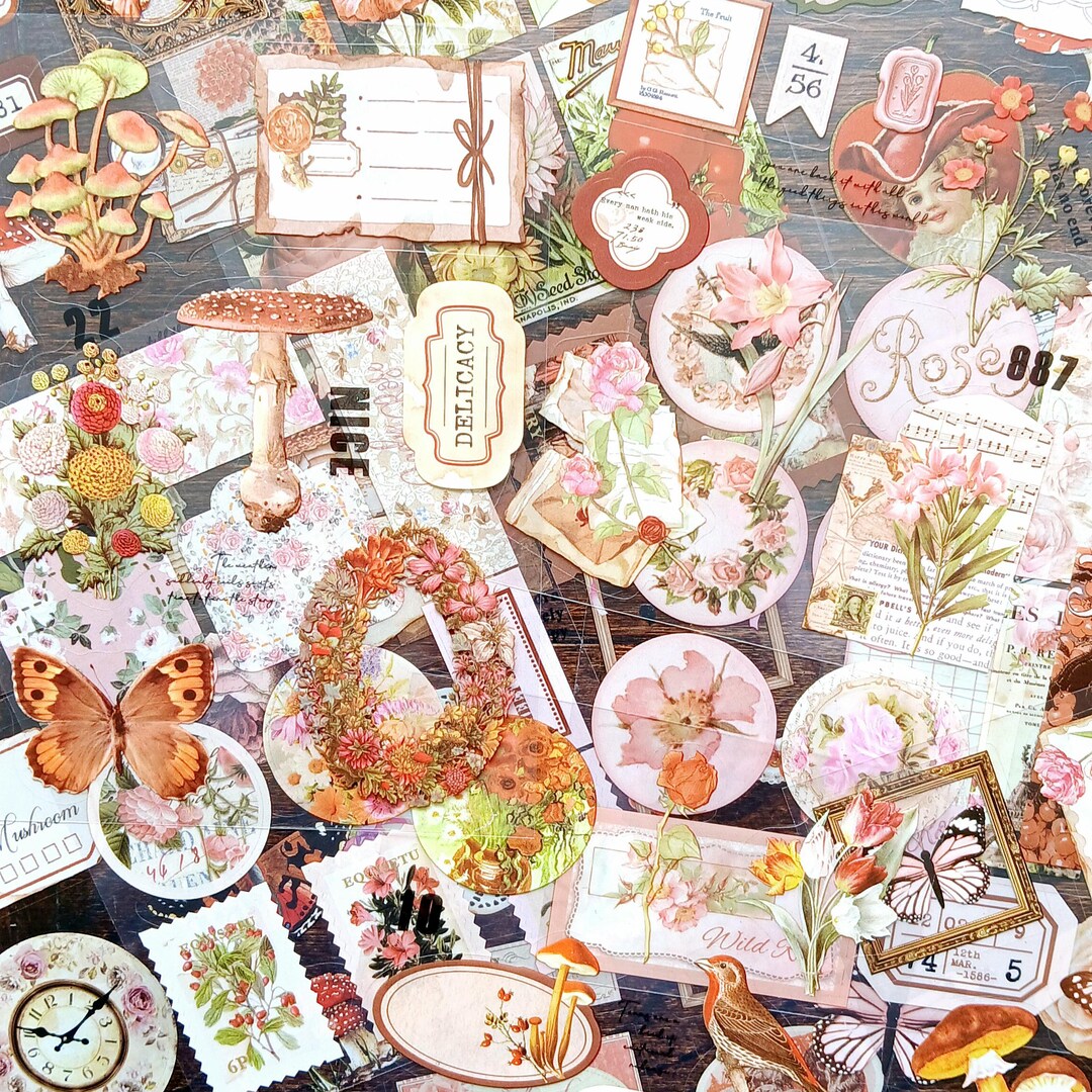 20 Vintage Sticker Sheets: Retro Posters, Wildlife, Floral - A6 Sheets ...