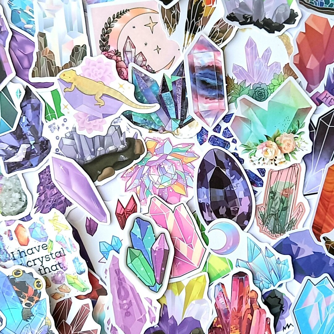 25 X Crystal Stickers. Witch Hippie Healing Crystals Planner, Journal ...