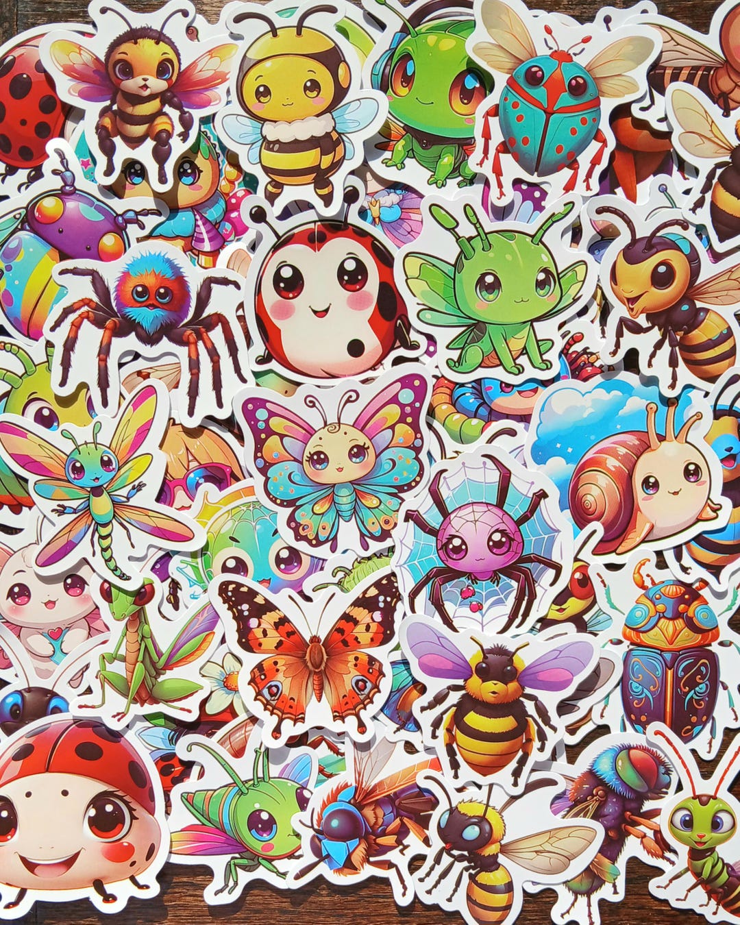 20 Cute Bug Stickers. Cartoon Insects for Kids / Adult Kindle, Phone ...