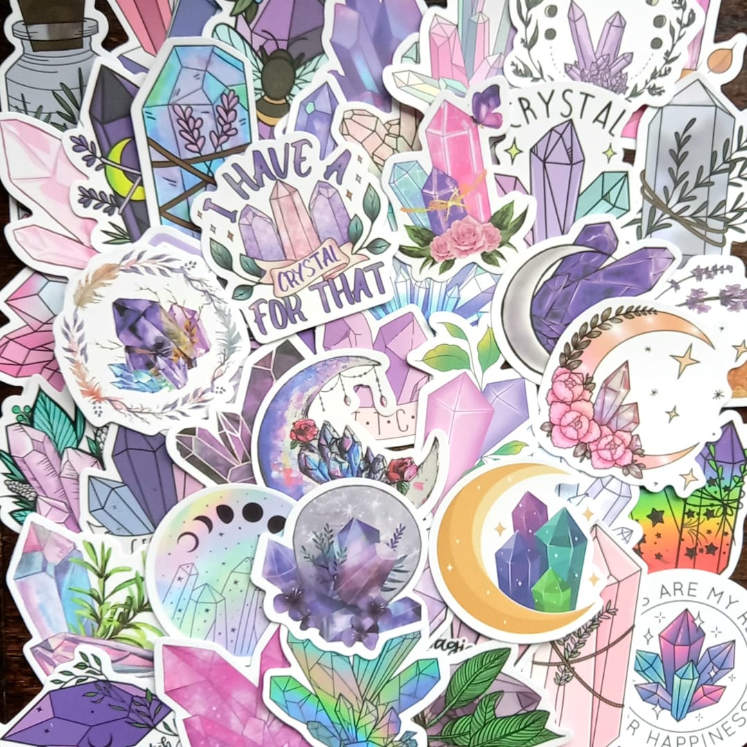 20 Crystal Stickers. Witch, Mystic Hippie Style Planner Sticker Set ...
