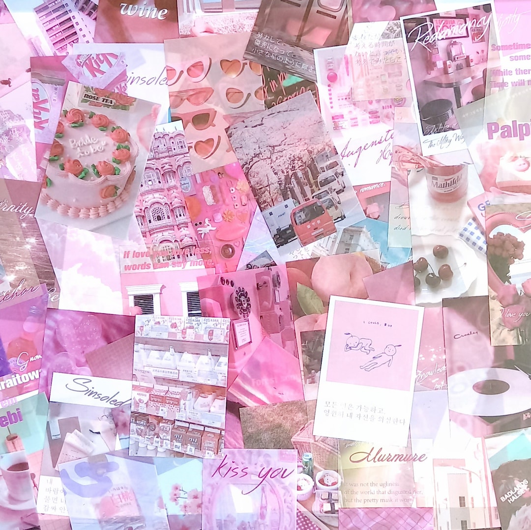 20 Pink Aesthetic Stickers. Pretty Pinks Photo Sticker Pack. Flowers ...