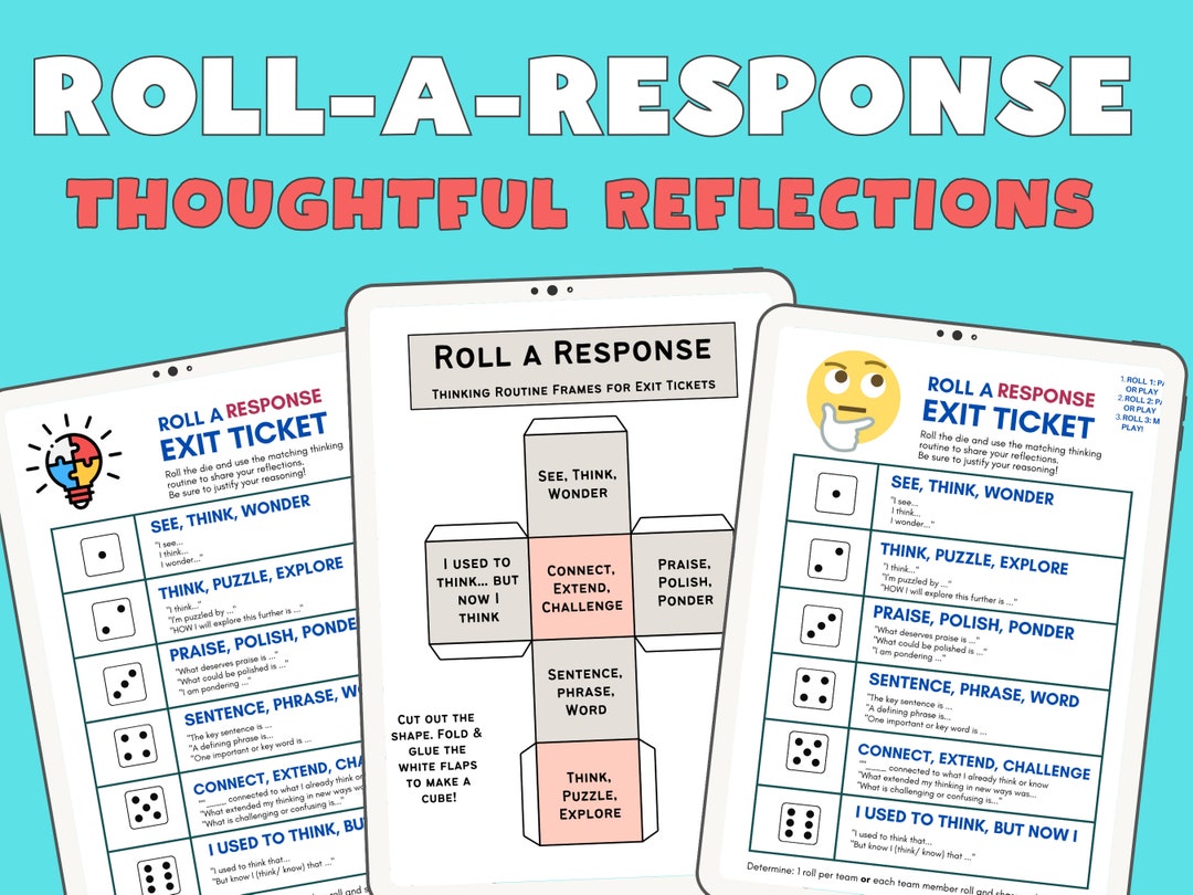 Roll-a-response Dice Game for Learning Reflections & Exit Tickets - Etsy