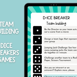 Team Building Dice Breakers Game: Team Tasks, Questions, Challenges - Etsy