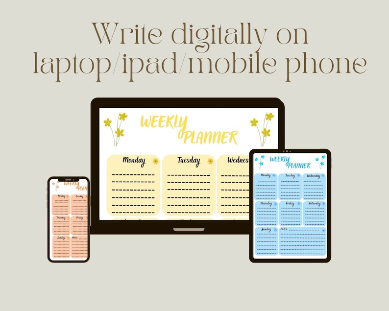 Weekly Planner Printable Monday Start INSTANT DOWNLOAD - Etsy