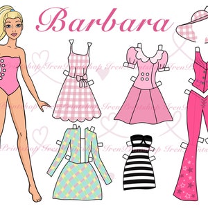 6 Printable Paper Doll Dress up With Clothes - Digital PDF, Dress up ...