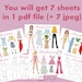6 Printable Paper Doll Dress up With Clothes - Digital PDF, Dress up ...