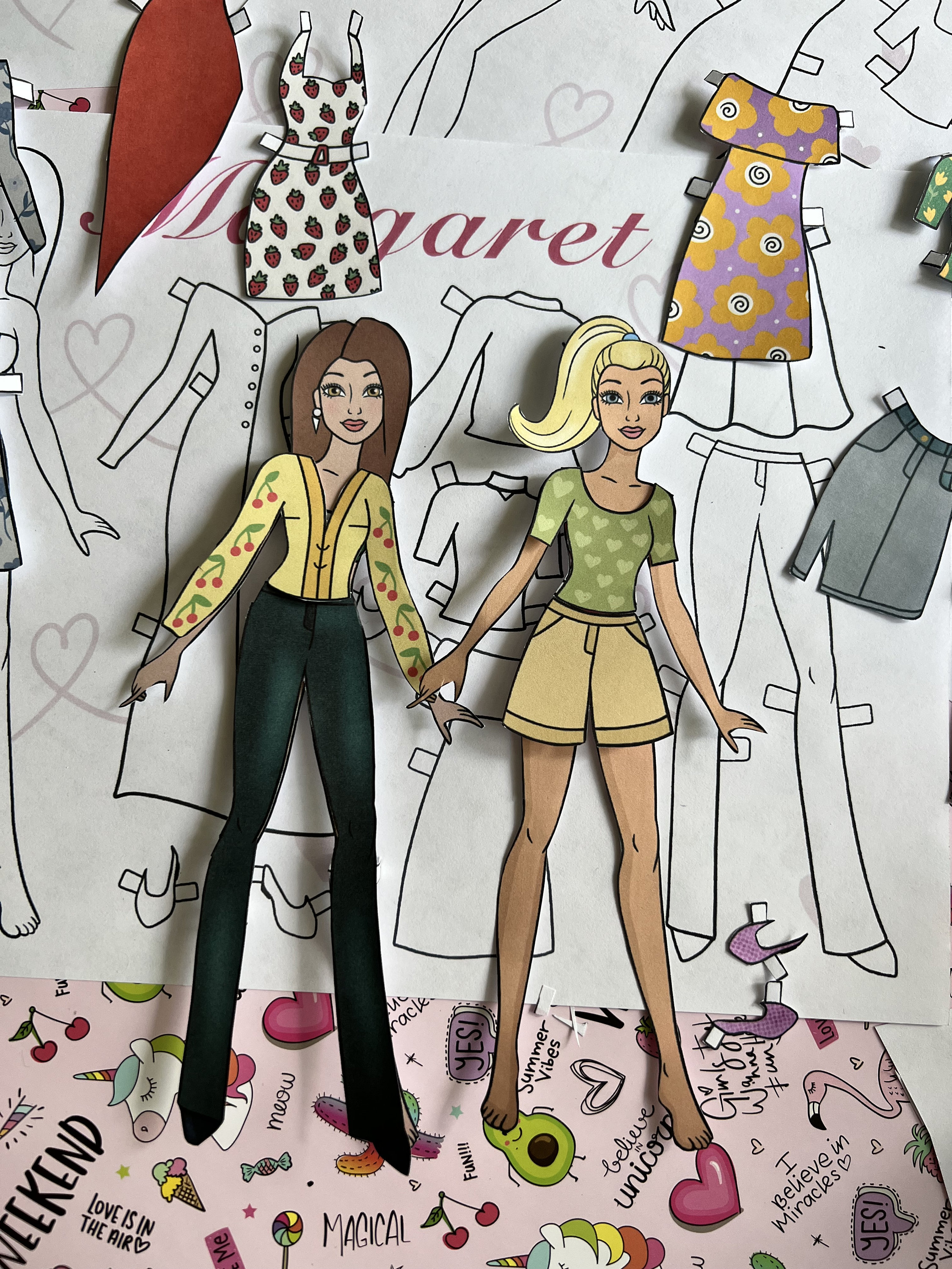 6 Printable Paper Doll Dress up With Clothes - Digital PDF, Dress up ...