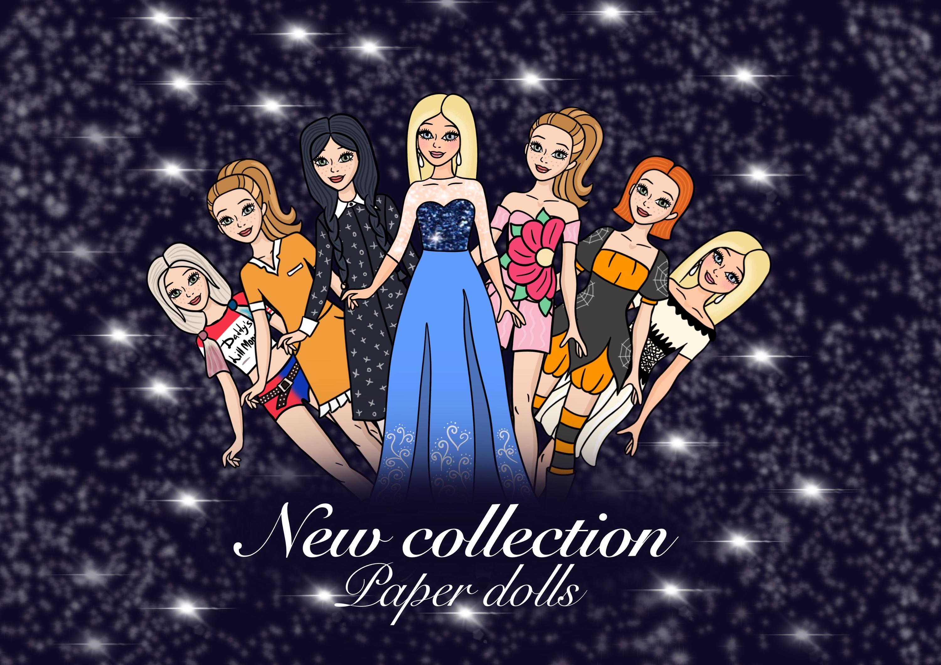 6 Printable Paper Doll Dress up With Clothes - Digital PDF, Dress up ...