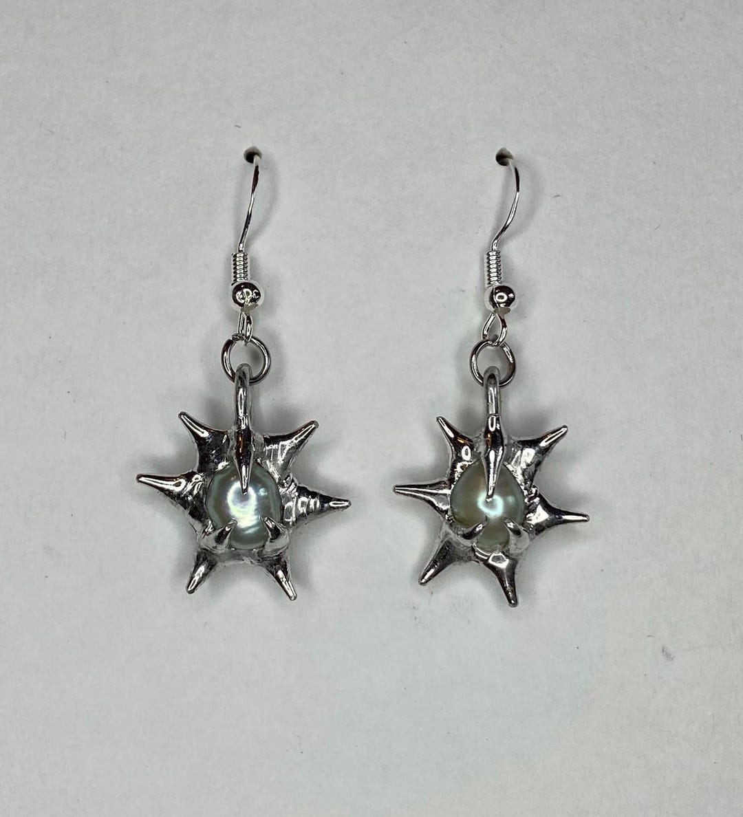 Baroque Spiky Mint Green Freshwater Pearl Earrings Soft Soldered ...