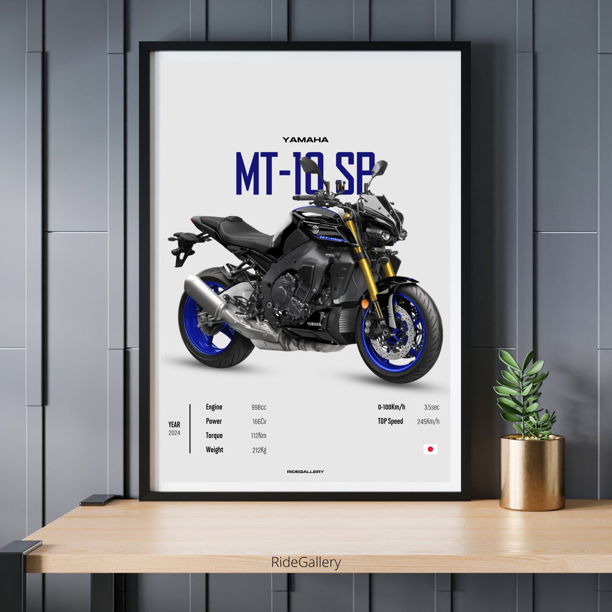 YAMAHA MT-10 SP 2024 Motorcycle Wall Deco Motor Line Art Gift for A ...