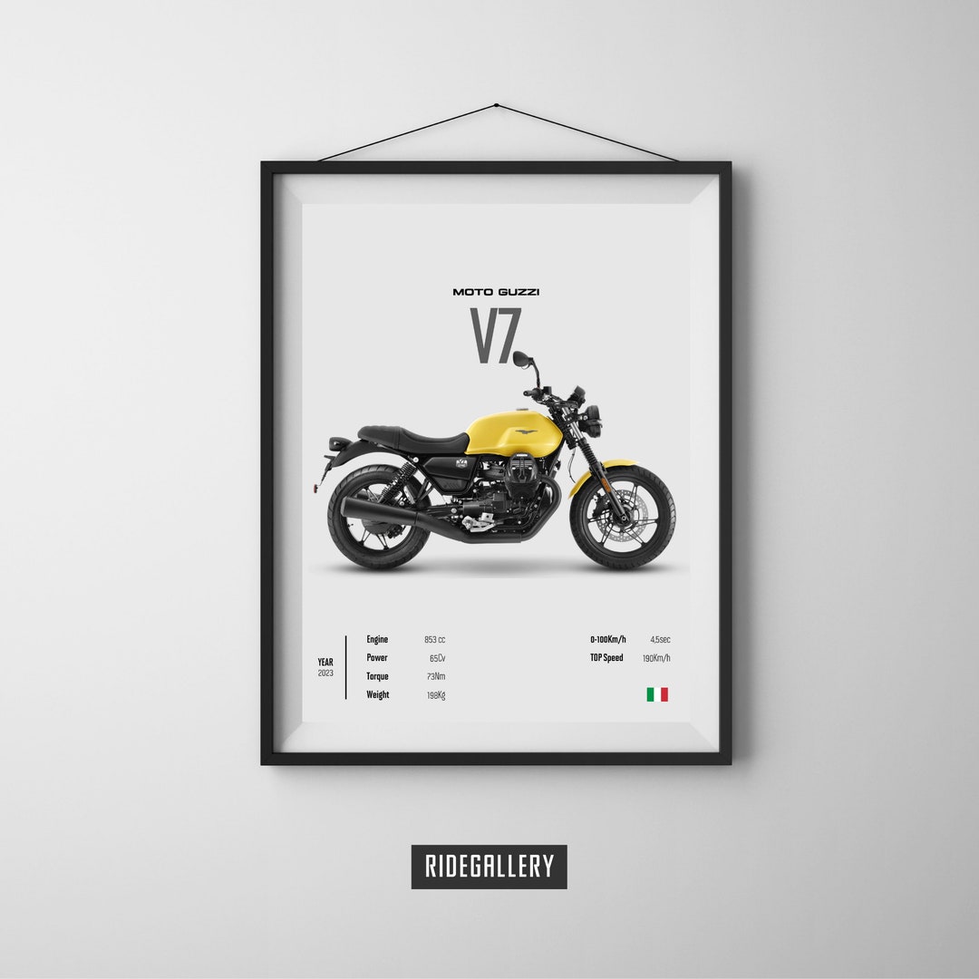 Moto Guzzi V7 2023 Motorcycle Wall Deco Motor Line Art for A - Etsy
