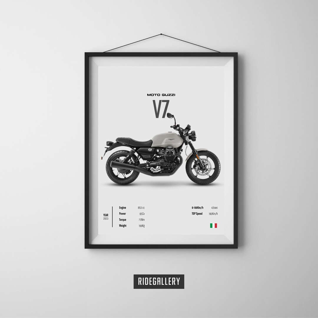Moto Guzzi V7 2023 Motorcycle Wall Deco Motor Line Art for A - Etsy