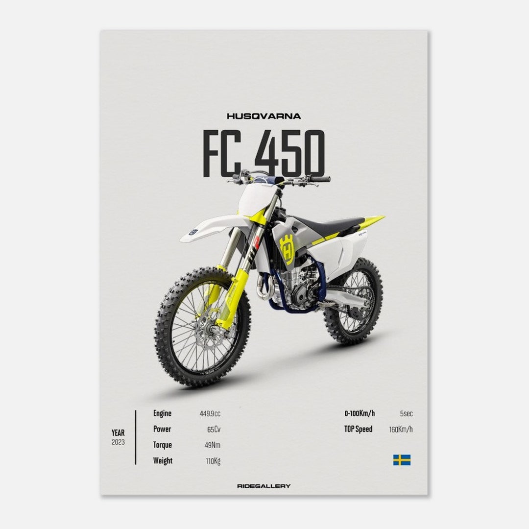 Husqvarna Fc 450 2023 Motorcycle Wall Deco Motor Line Art for A ...