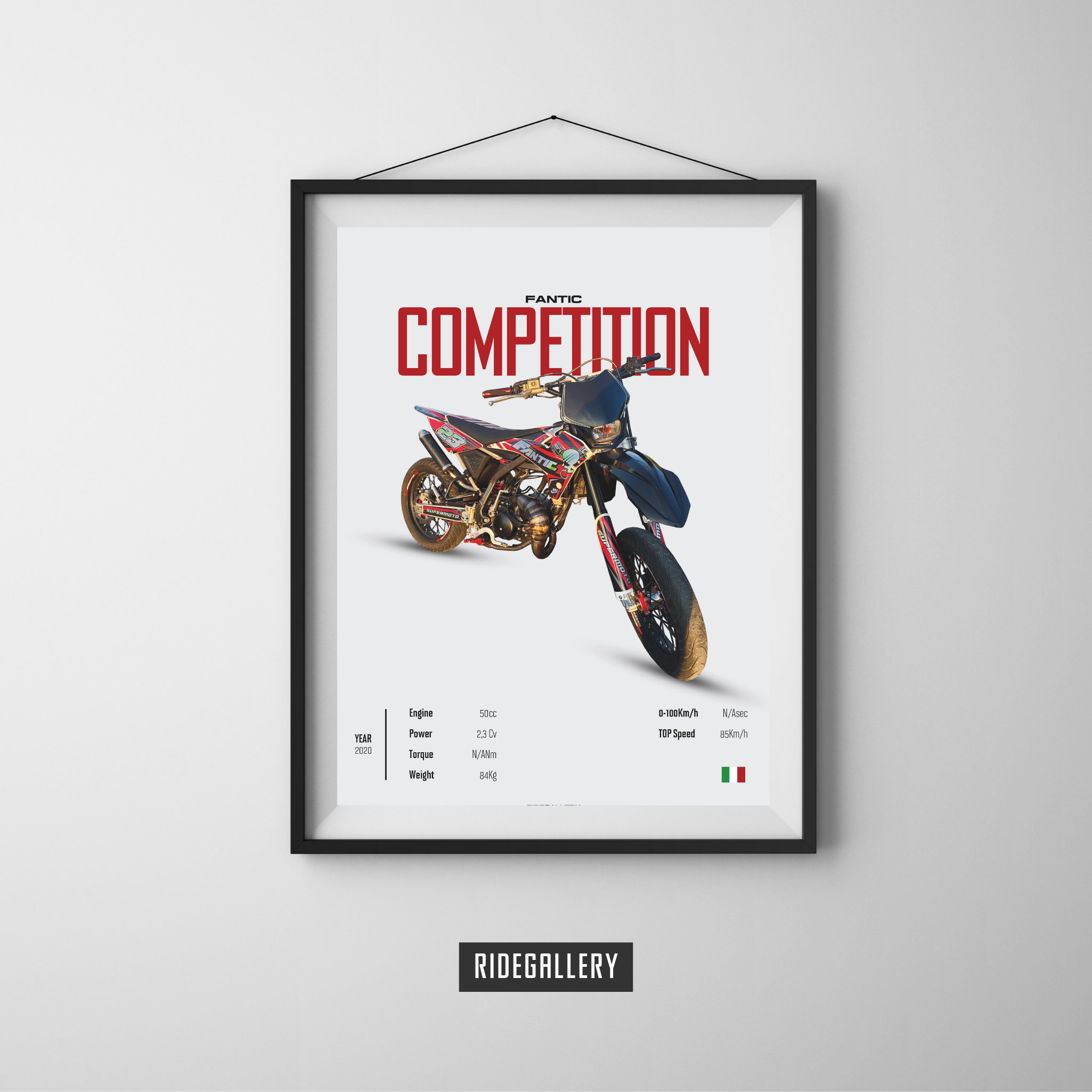 FANTIC COMPETITION 50 Cc Motard 2020 - Motorcycle Wall Deco Motor Line ...
